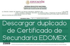 Descargar certificado de secundaria Estado de México | 2025