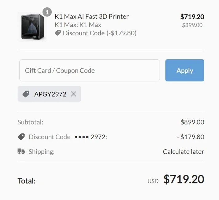 Up To 100$ Off 3D Printer Coupons And Deals