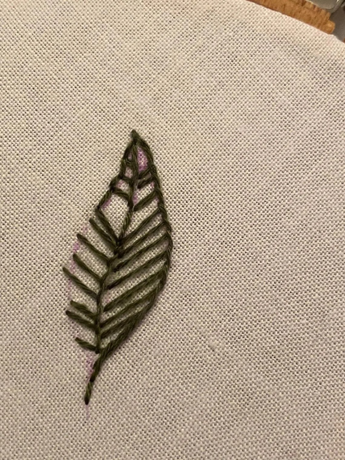 How to Make a Hand-Embroidered Leaf with a Blanket Stitch - Missy Kate ...