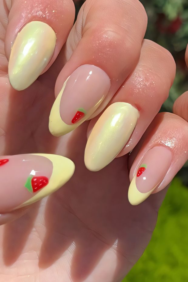 26 Yellow Chrome Nails That Scream Main Character Energy | Polish and ...